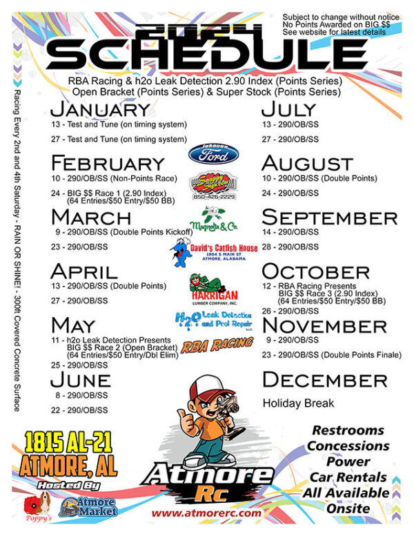 2024 Schedule - Atmore RC